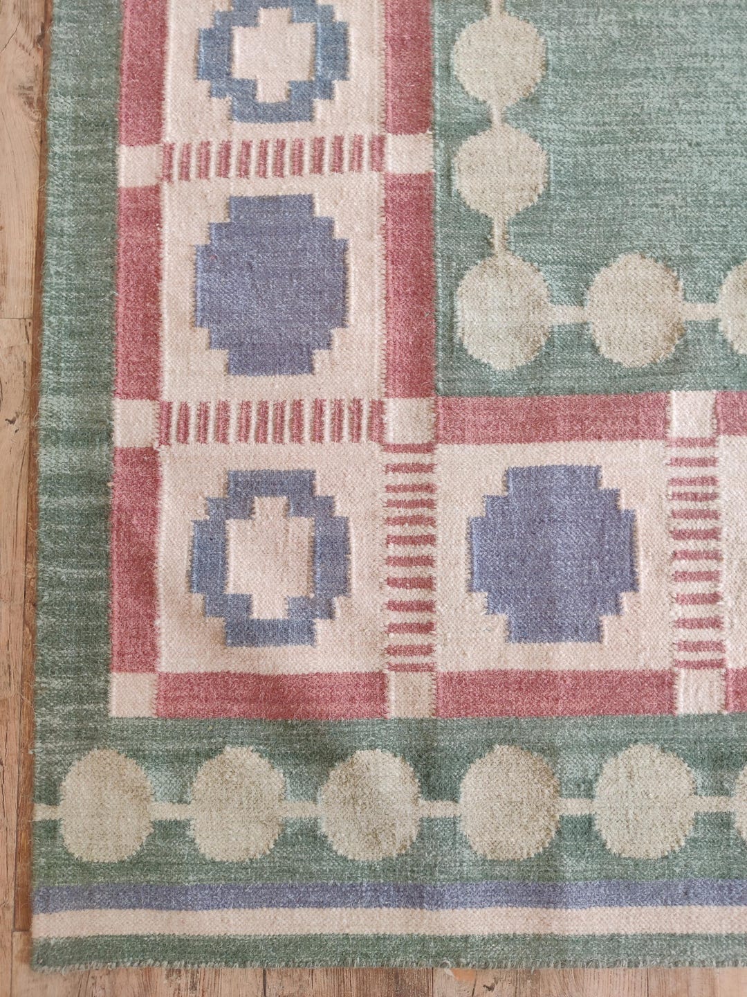 Modern Traditional Wool Rug, Vintage Scandinavian Kilim Rug, Geometric ...