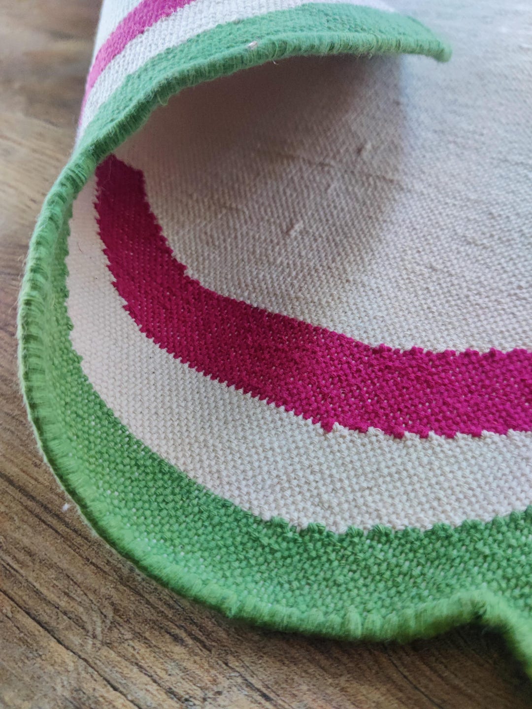 Modern Cotton Scallop Rug, Handwoven Scallop Dhurrie Rug, Accent Rug ...