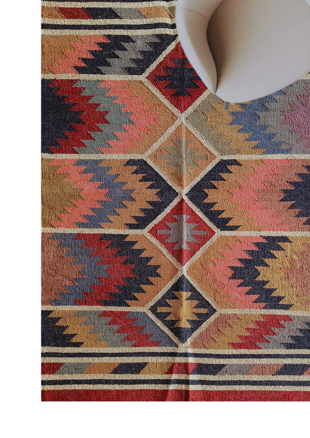 Navajo Kilim Runner Rug, Aztec Rug, Accent Rug, Outdoor/indoor Rug ...
