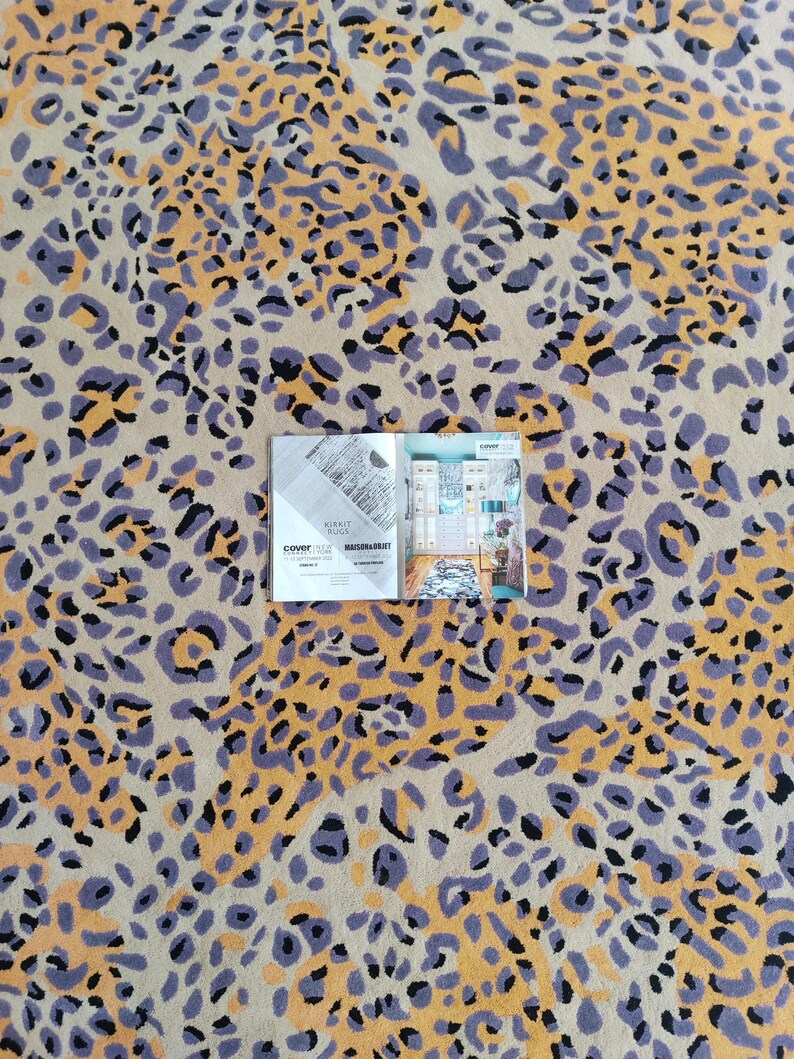 Luxury Hand-tufted Wool Rug, Modern Leopard Print Carpet, Wool Area Rug ...