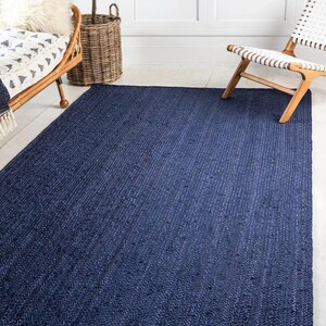 Black Braided Square Jute Rug Area Square Rug Custom Size Rectangle Rug ...