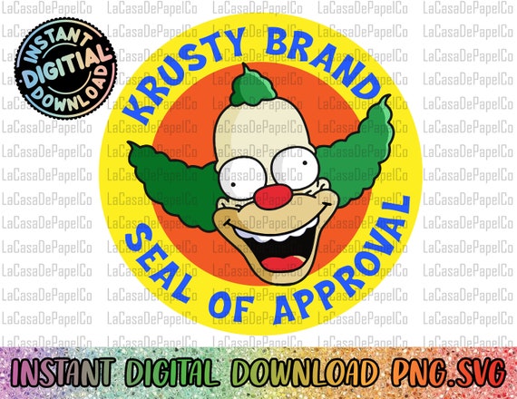 Krusty the Clown Face PNG Krusty the Clown Face Svg Simpson - Etsy ...