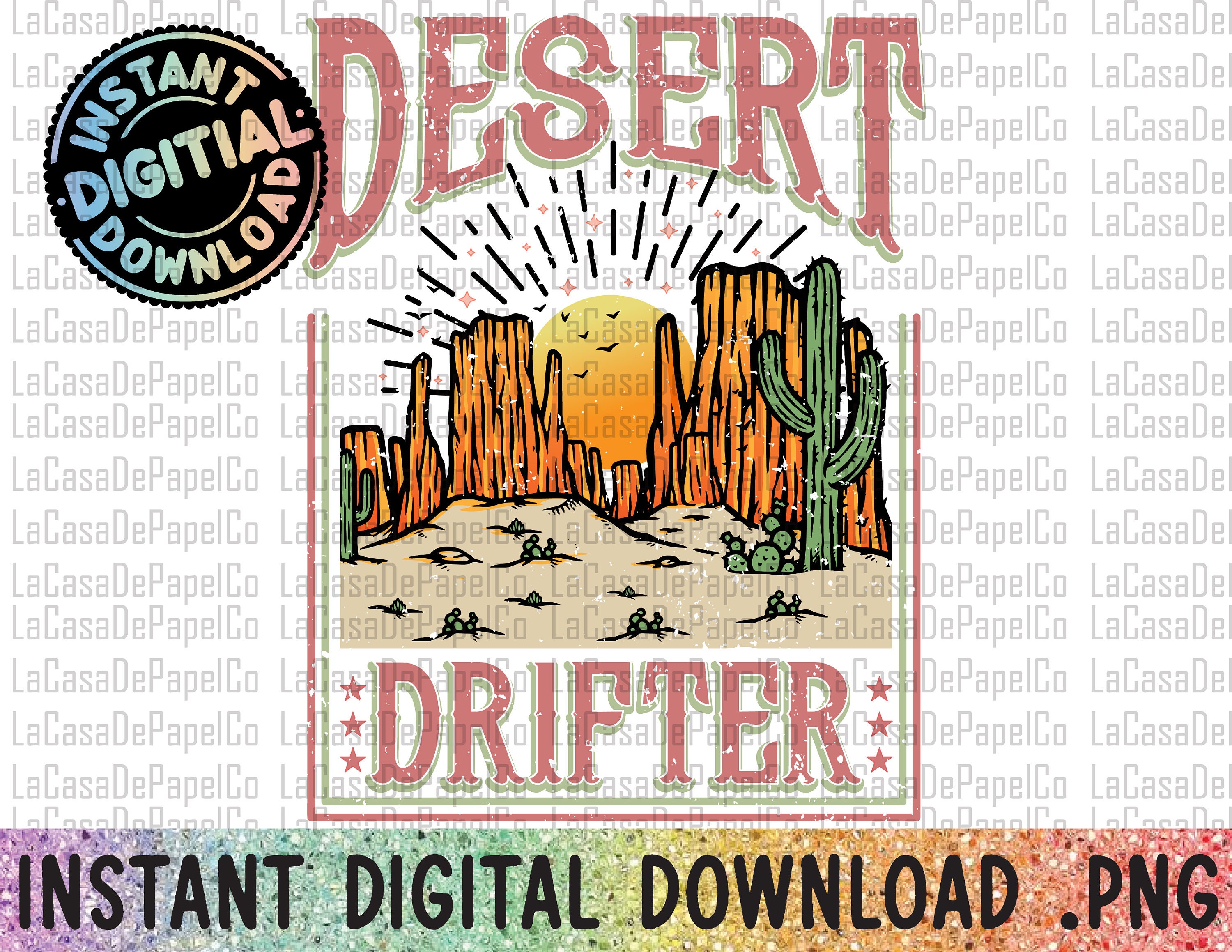 Desert Drifter Png Retro PNG File for Sublimation Hippie - Etsy