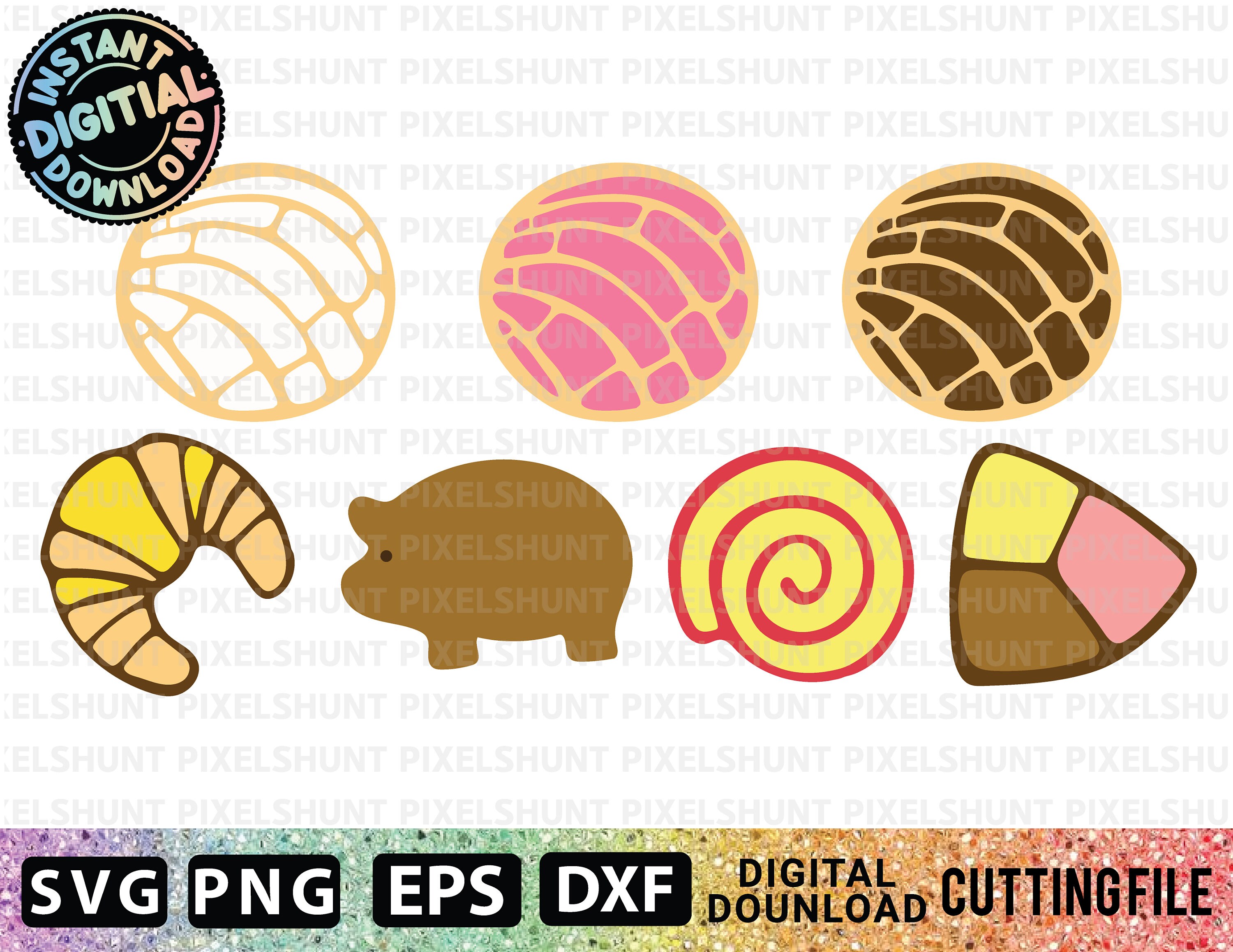 Mexican Pan Dulce Vector Bundle Bakery Abstract Digital - Etsy