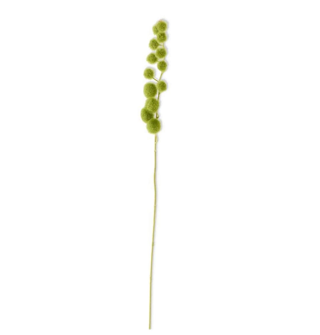 32 Inch Green Flocked Ball Stem, Spring Floral, Greenery, Wreath ...