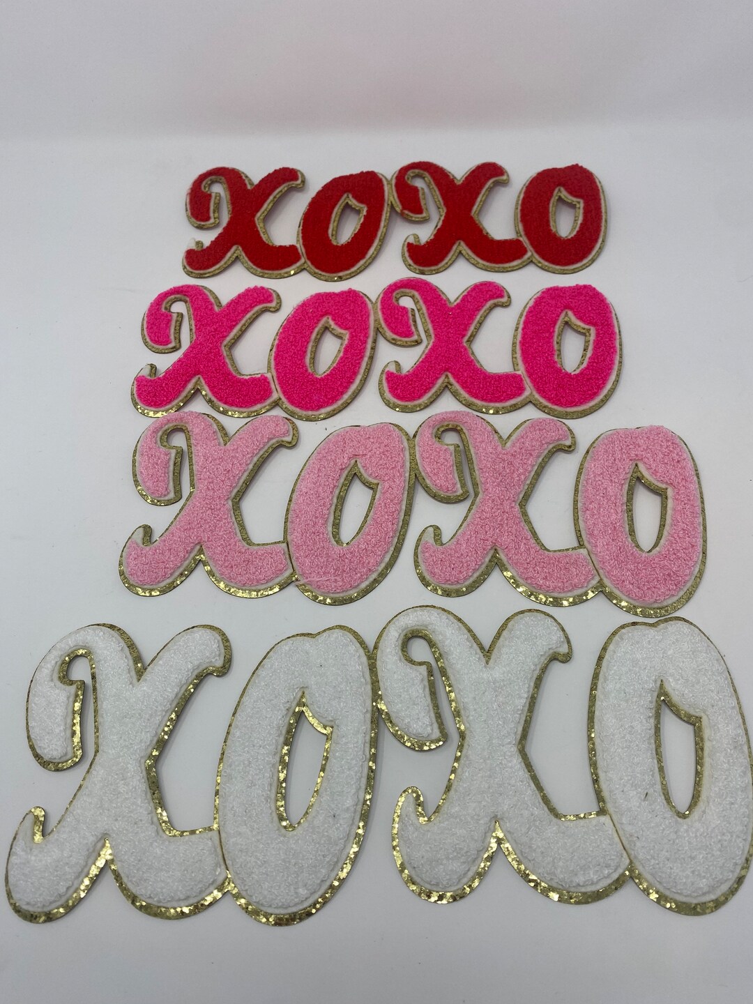 Chenille XOXO Iron on Patch 11, Single Patch, Pick Your Color Hot Pink ...