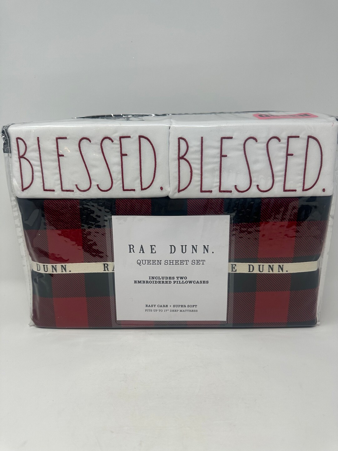 Rae Dunn BLESSED Queen Size Sheet Set, Rae Dunn Christmas, Rae Dunn ...