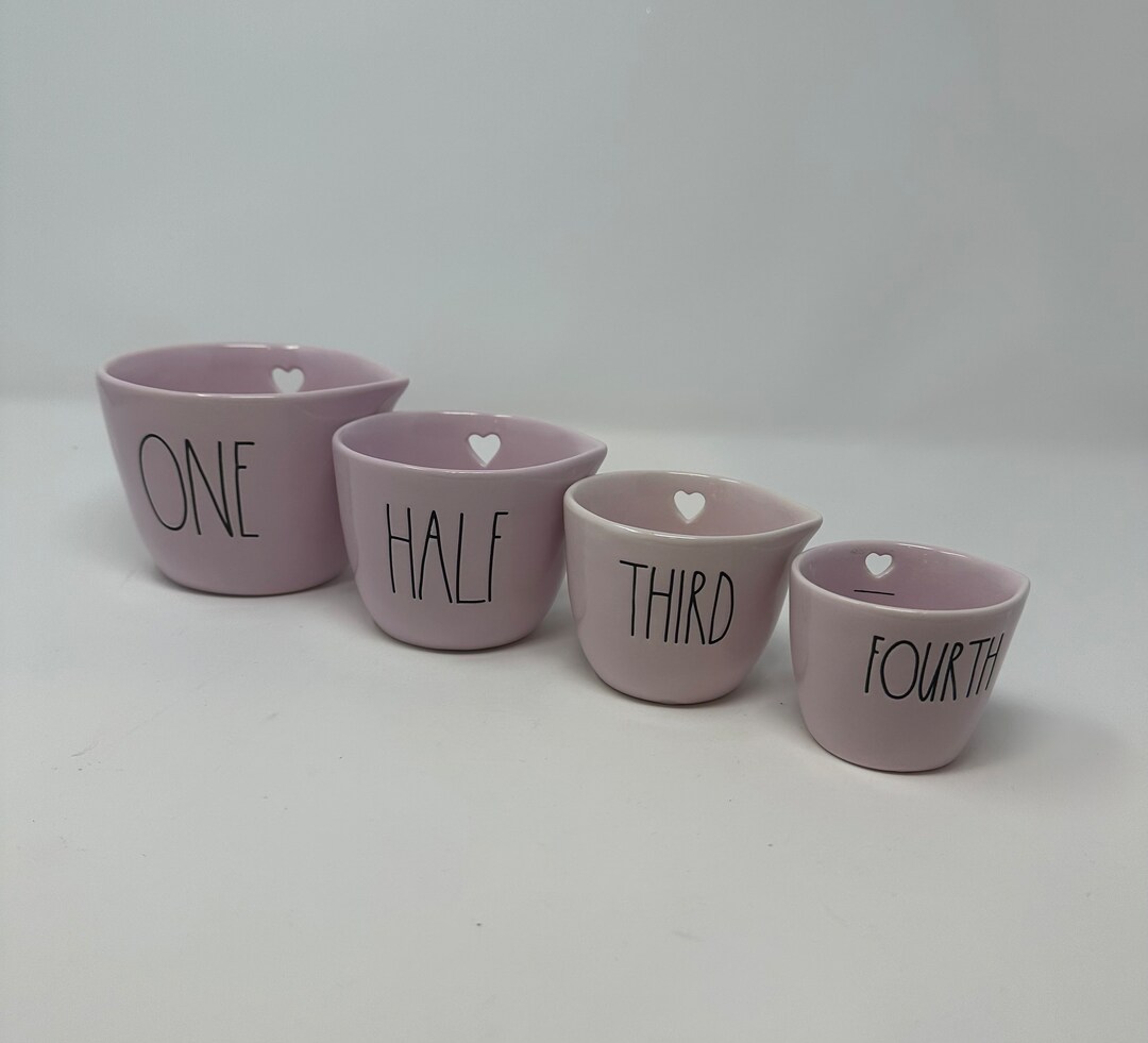 Rae Dunn New Iridescent Pink Heart Measuring Cups, Rae Dunn Valentine ...