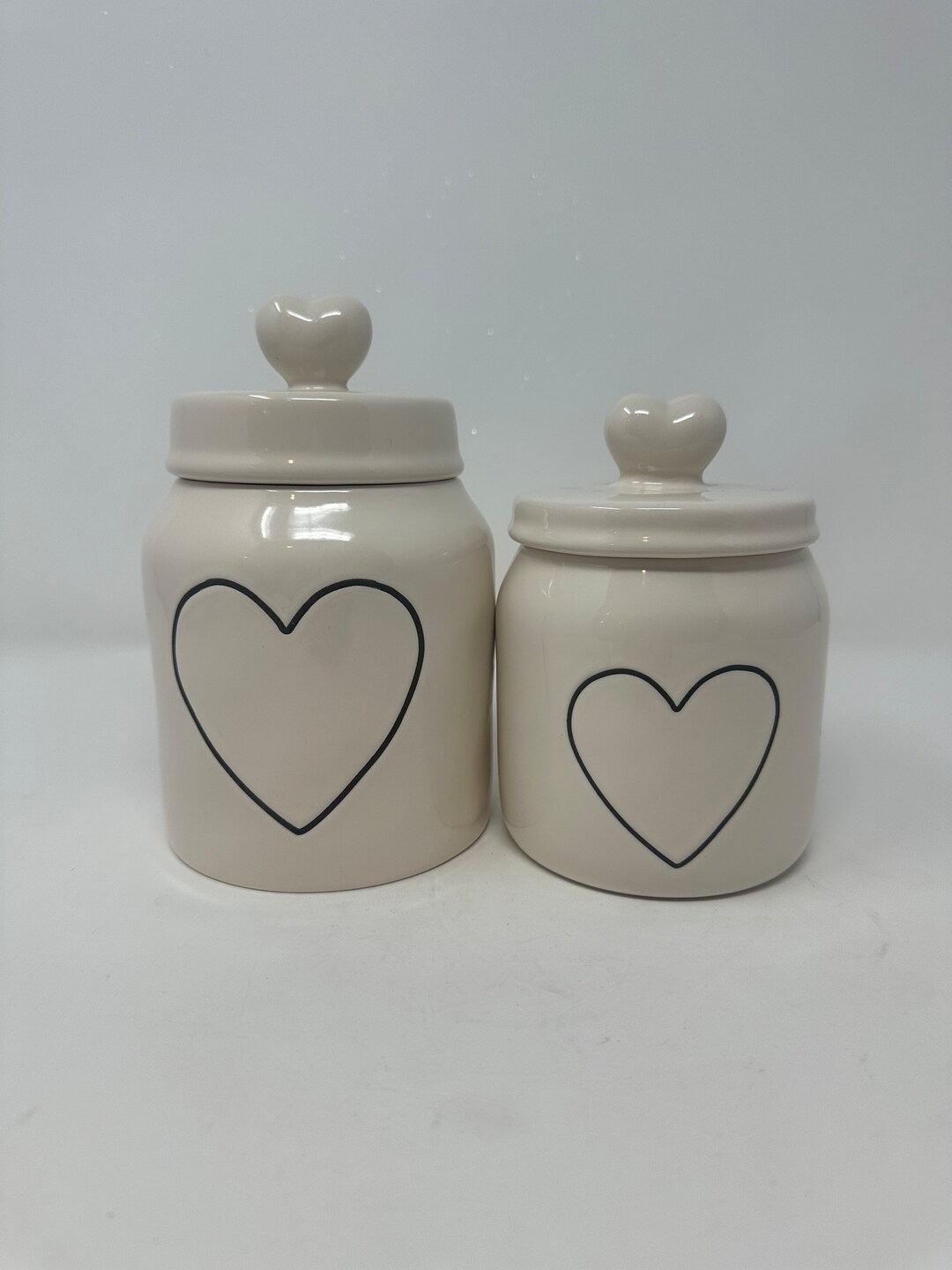 Rae Dunn Classic White Heart Canister With Heart Handle, Farmhouse ...