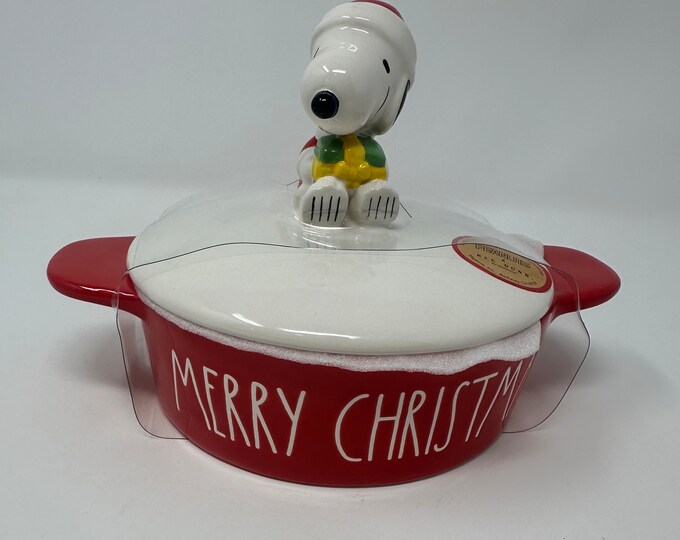 Rae Dunn Peanuts Snoopy MERRY CHRISTMAS Brie Baker Pan, Snoopy, Peanuts ...