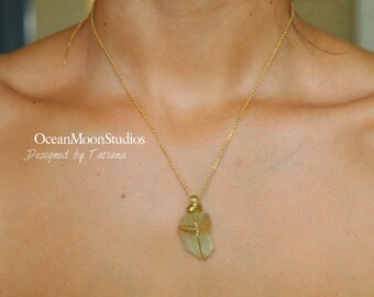 Raw Hiddenite Necklace - Etsy