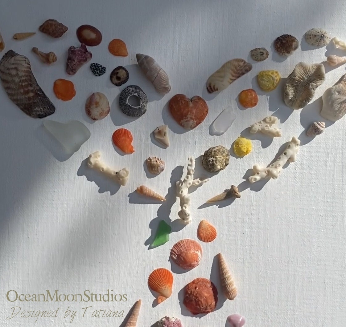 Coastal Shell Art Sea Shell Textured Art Coastal Wall Decor Whale Tail ...