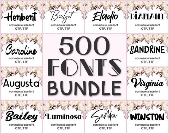 500 Fonts Bundle Script Fonts Pack Serif Fonts Set Wedding - Etsy