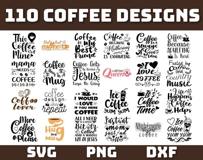 110 Coffee Bundle Coffee Svg Bundle Coffee Lover Quotes - Etsy