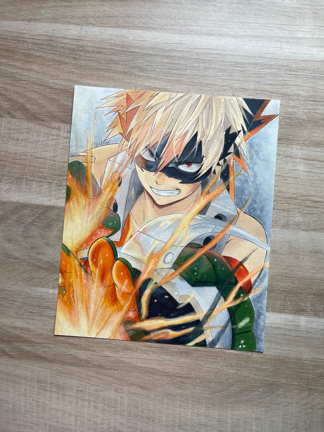 Katsuki Bakugo - Orig. Drawing 20x24cm - Etsy