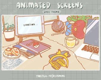 Animated Twitch Overlay / Lofi Rainy City / Dark Theme / Night - Etsy