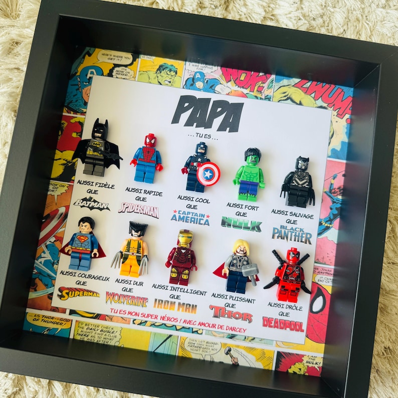 Personalised Superhero Box Frame, Comic Art Gift for Dad - Etsy