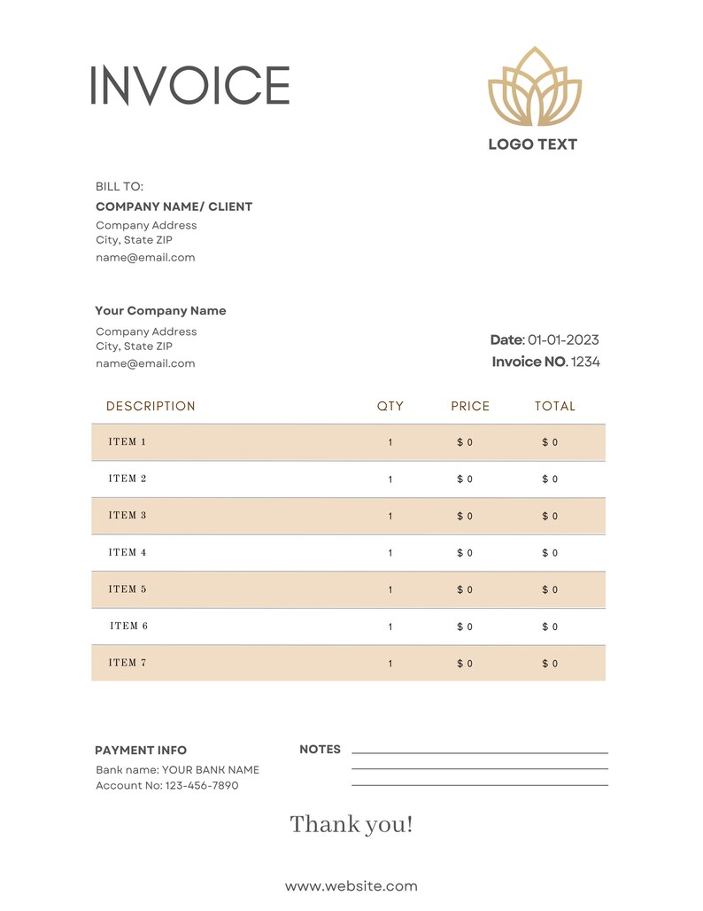 Invoice Template for Small Business Owners and Entrepreneurs. - Etsy