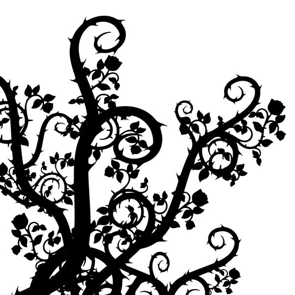 Rose and Thorn Stencil - Etsy