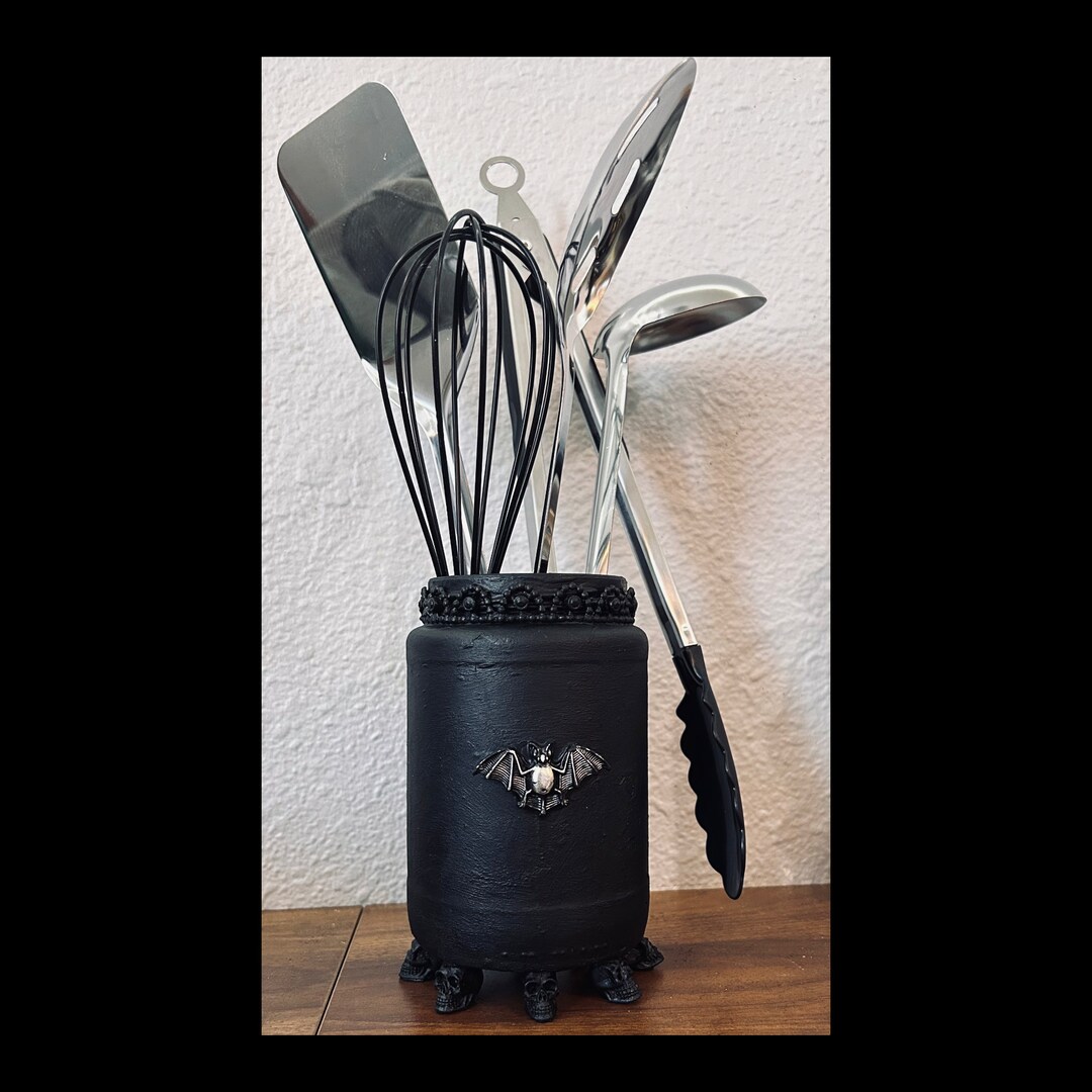 Utensil Holder, Romantic Gothic, Punk Style, Bat Accessories, Hand ...