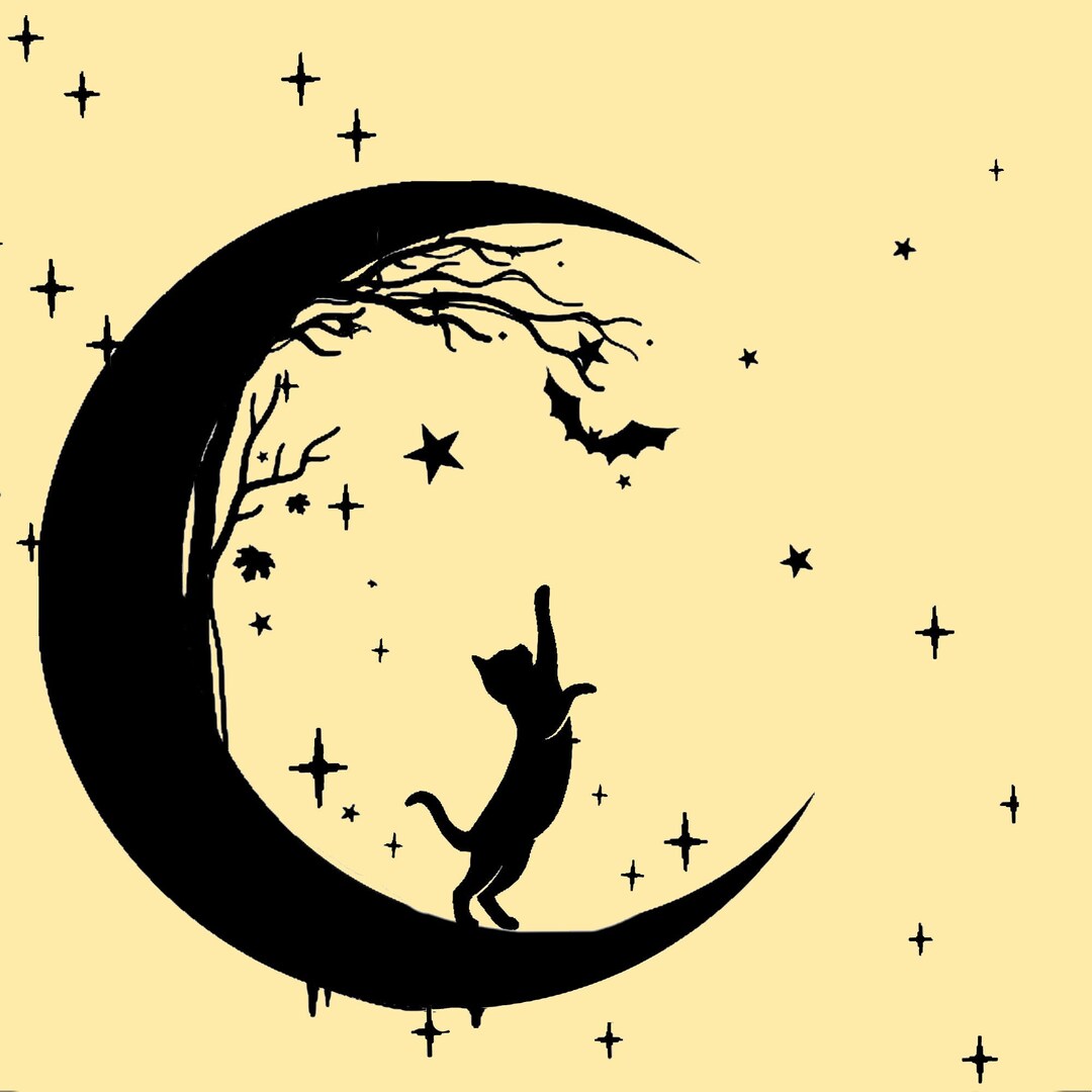 Halloween Cat and Moon Png SVG Moon Png Halloween Image Png Halloween ...