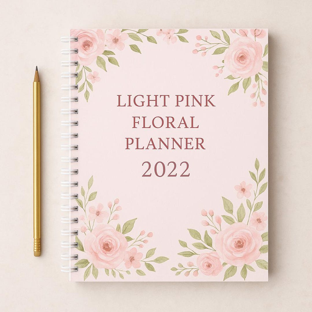 Light Pink Floral Planner 2022: Printable A4 PDF, Daily/weekly/monthly ...
