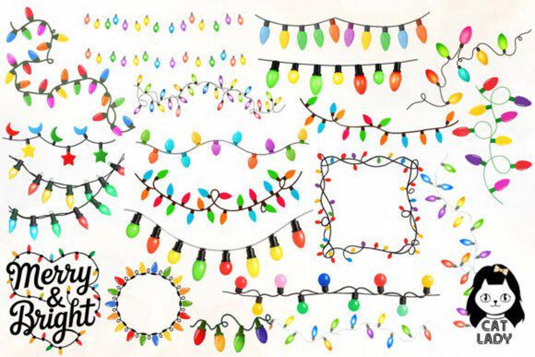 New Christmas Lights PNG Bundle – 47 High‑res String Light Designs - Etsy