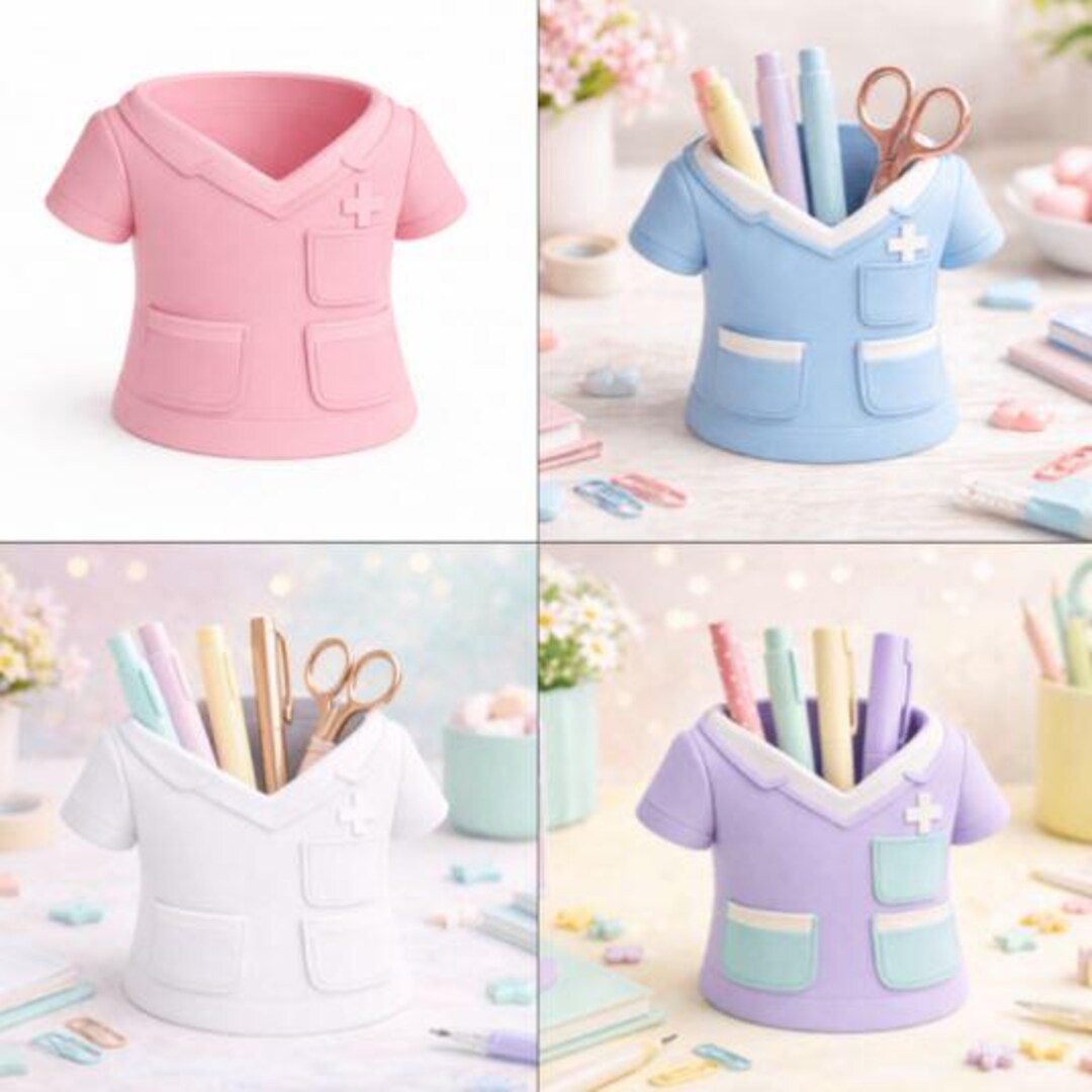 Nurse Scrubs Pen Holder Desk Organizer STL 3D Printing Medical Office ...
