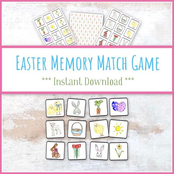Printable Easter Memory Match Game Easter Memory Game. Easter - Etsy