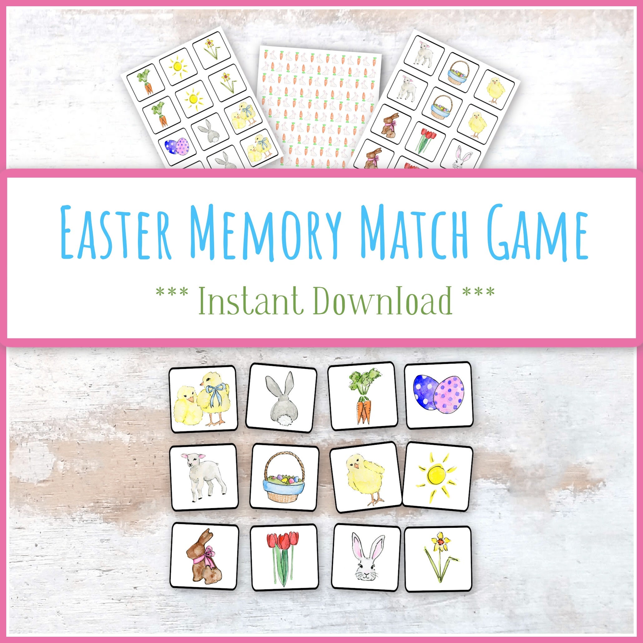 Printable Easter Memory Match Game Easter Memory Game. Easter Game for ...