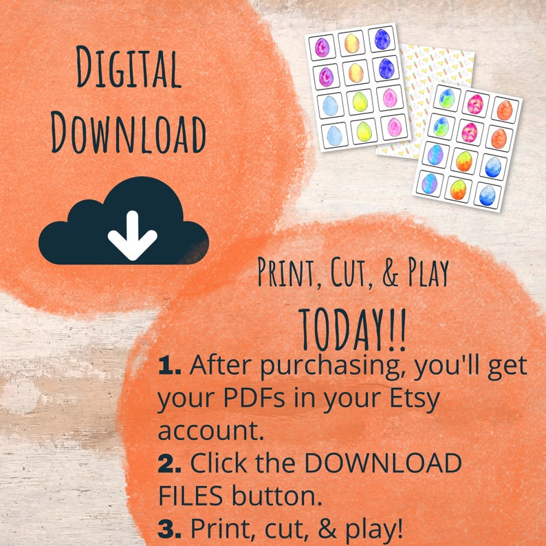 Printable Easter Egg Memory Matching Game Instant Digital Download ...