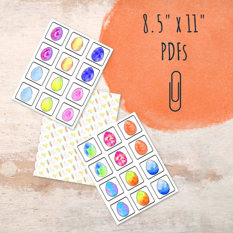 Printable Easter Egg Memory Matching Game Instant Digital Download ...