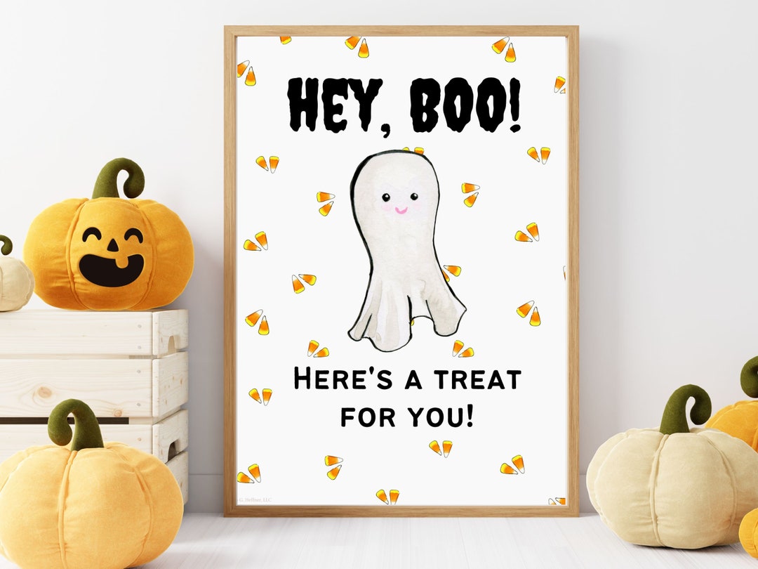 Hey Boo Ghost Halloween Candy Printable Sign. Take A Piece of - Etsy