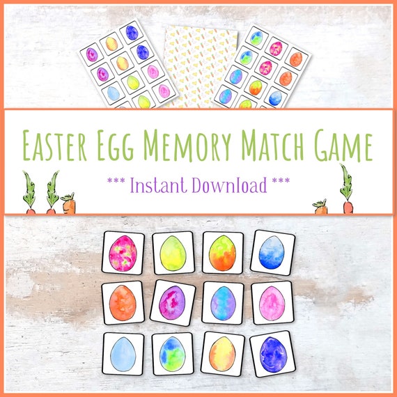Printable Easter Egg Memory Matching Game Instant Digital | Etsy