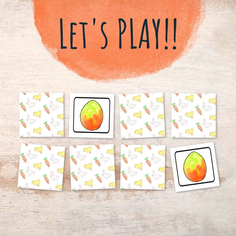 Printable Easter Egg Memory Matching Game Instant Digital Download ...