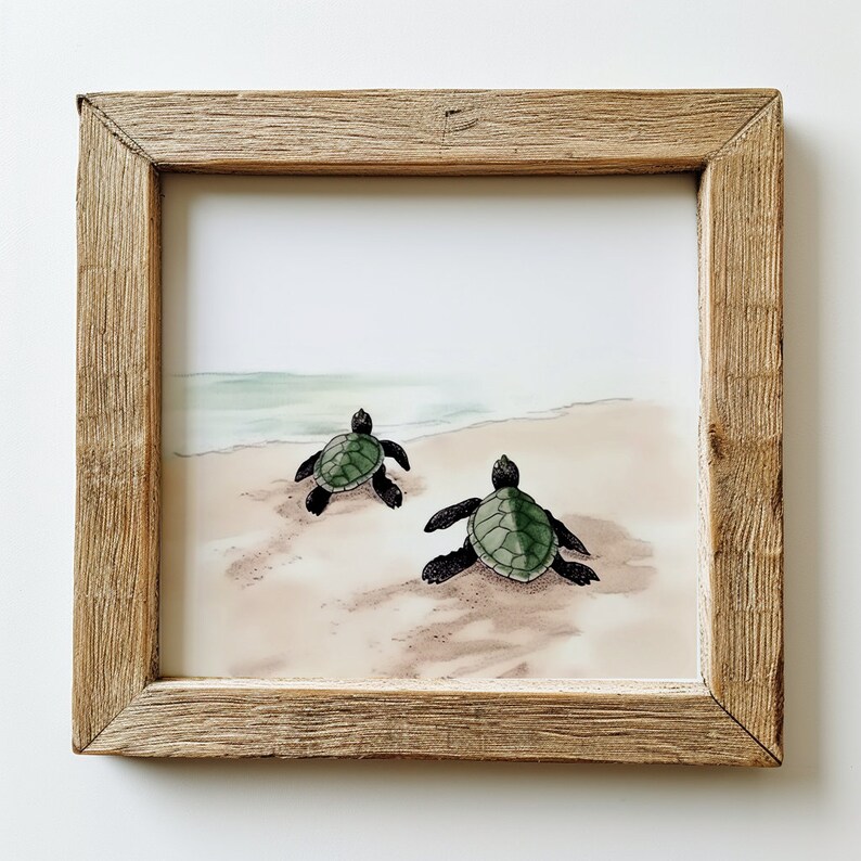 Baby Sea Turtle Art Sea Turtle Art Print Printable Coastal Wall Art ...