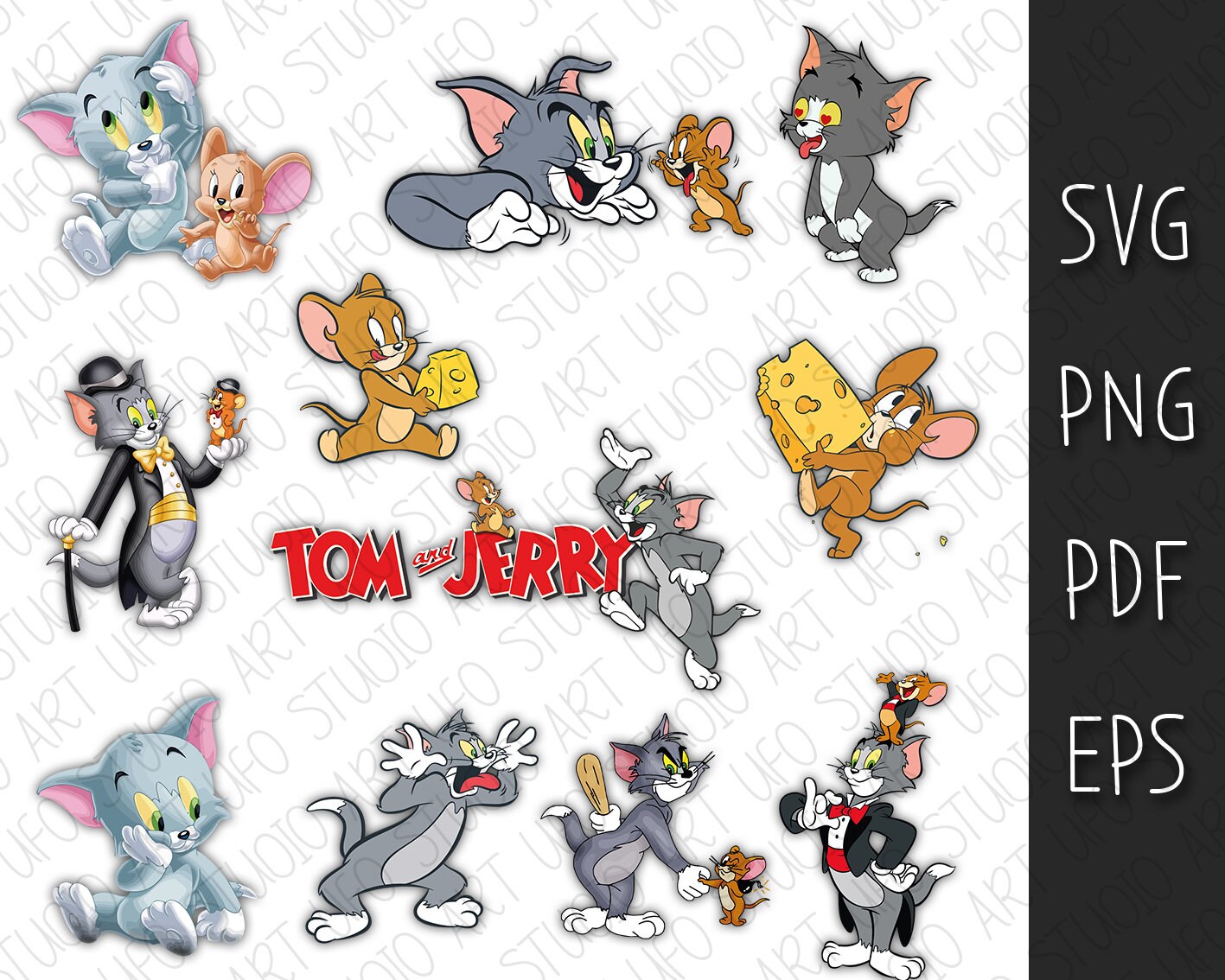 Cartoon SVG Cartoon Vector Tom and Jerry SVG Tom and Jerry - Etsy