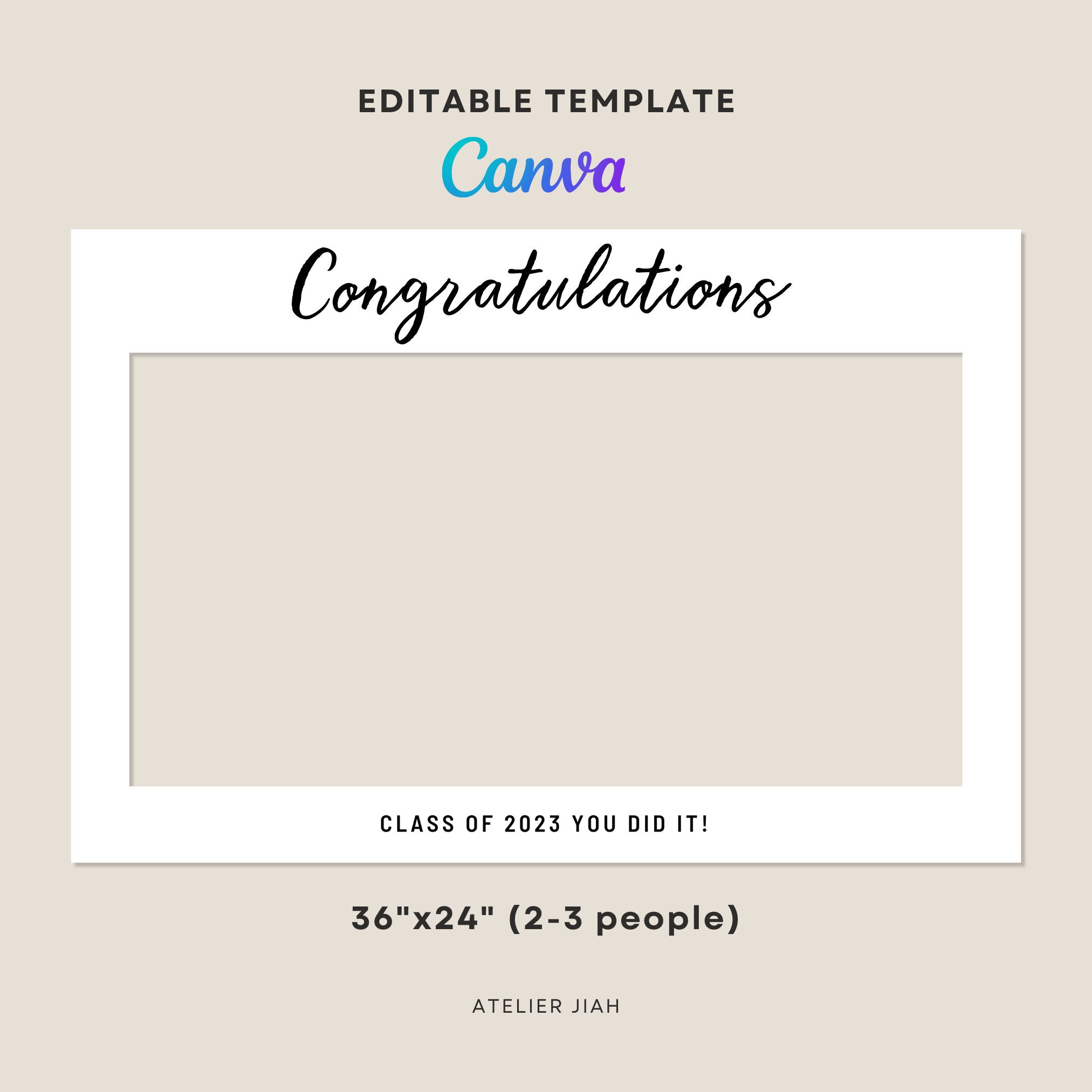 EDITABLE Selfie Photo Prop Frame DIY Printable Graduation - Etsy