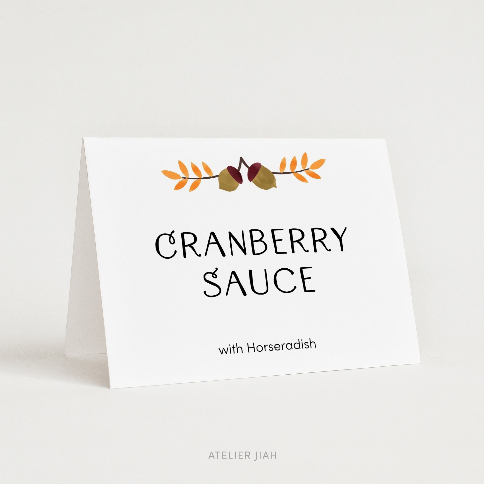 Fall Food Label Buffet Card Thanksgiving Dinner Autumn Event Food Tent ...