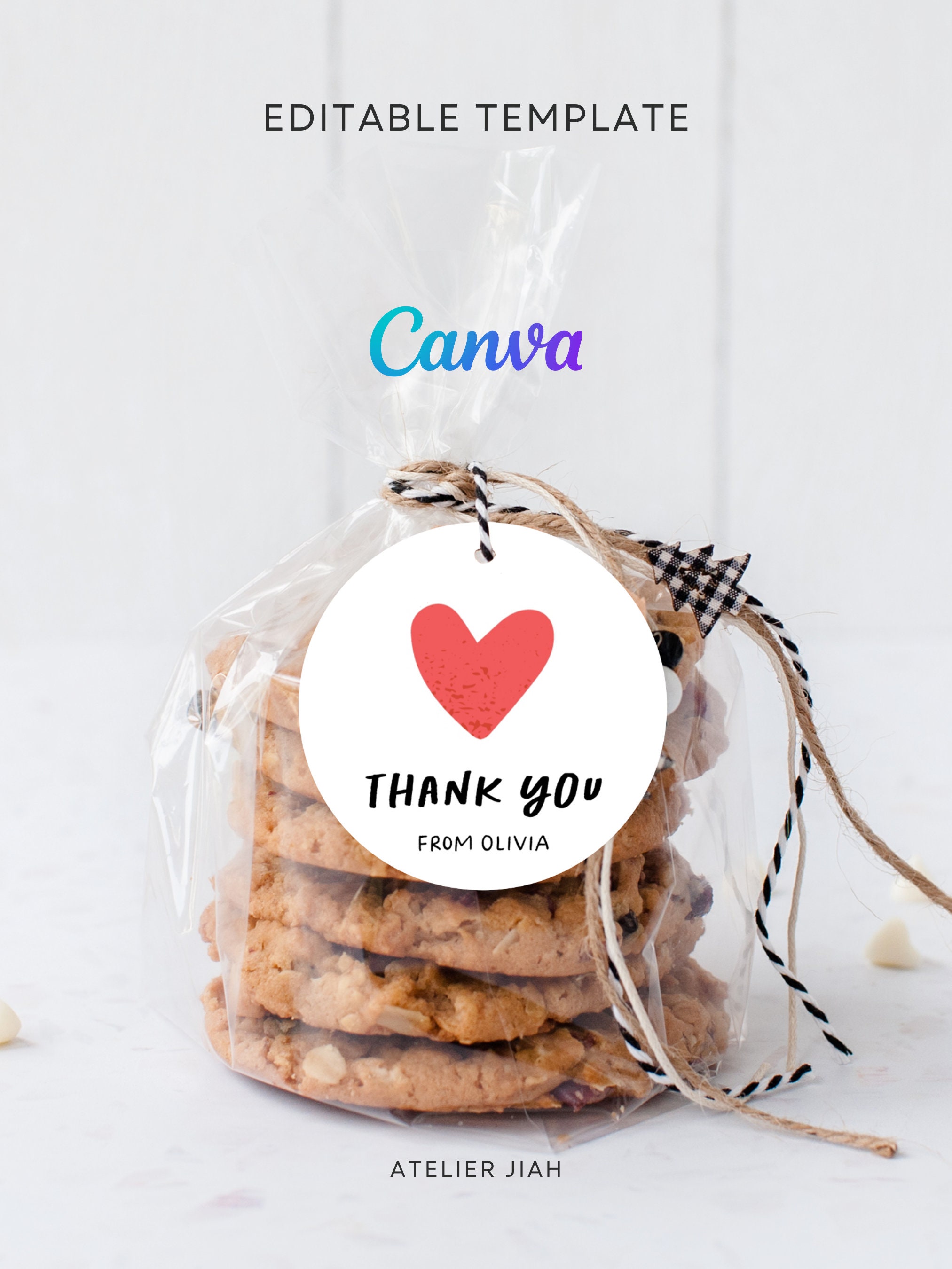 Heart Gift Tag Thank You Round Label Teacher Appreciation - Etsy