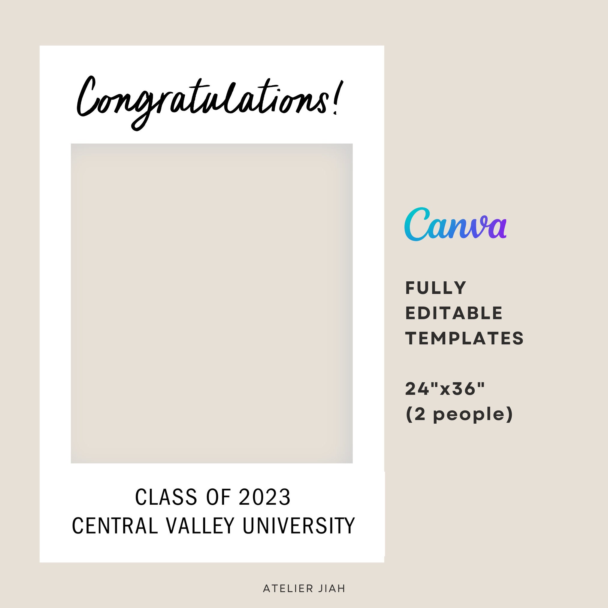 EDITABLE Photo Prop Frame Printable Graduation Selfie Photo - Etsy