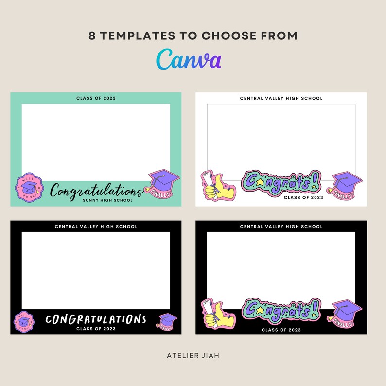EDITABLE Selfie Photo Prop Frame DIY Printable Photo Booth Prop Class ...
