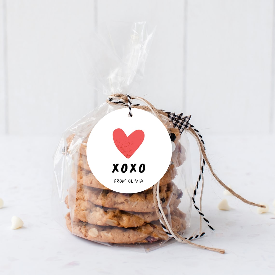 EDITABLE Valentines Day Tag With Red Heart XOXO Coworkers - Etsy
