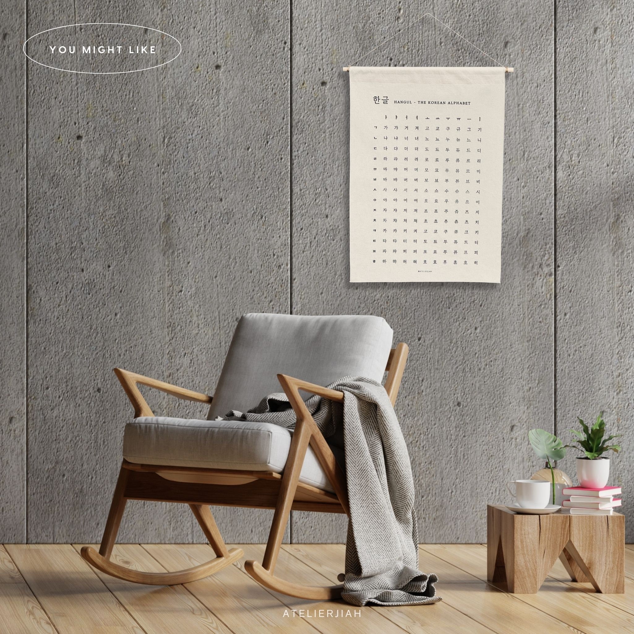 Korean Alphabet Chart Learning Korean Hangul Art Print Korean Modern ...