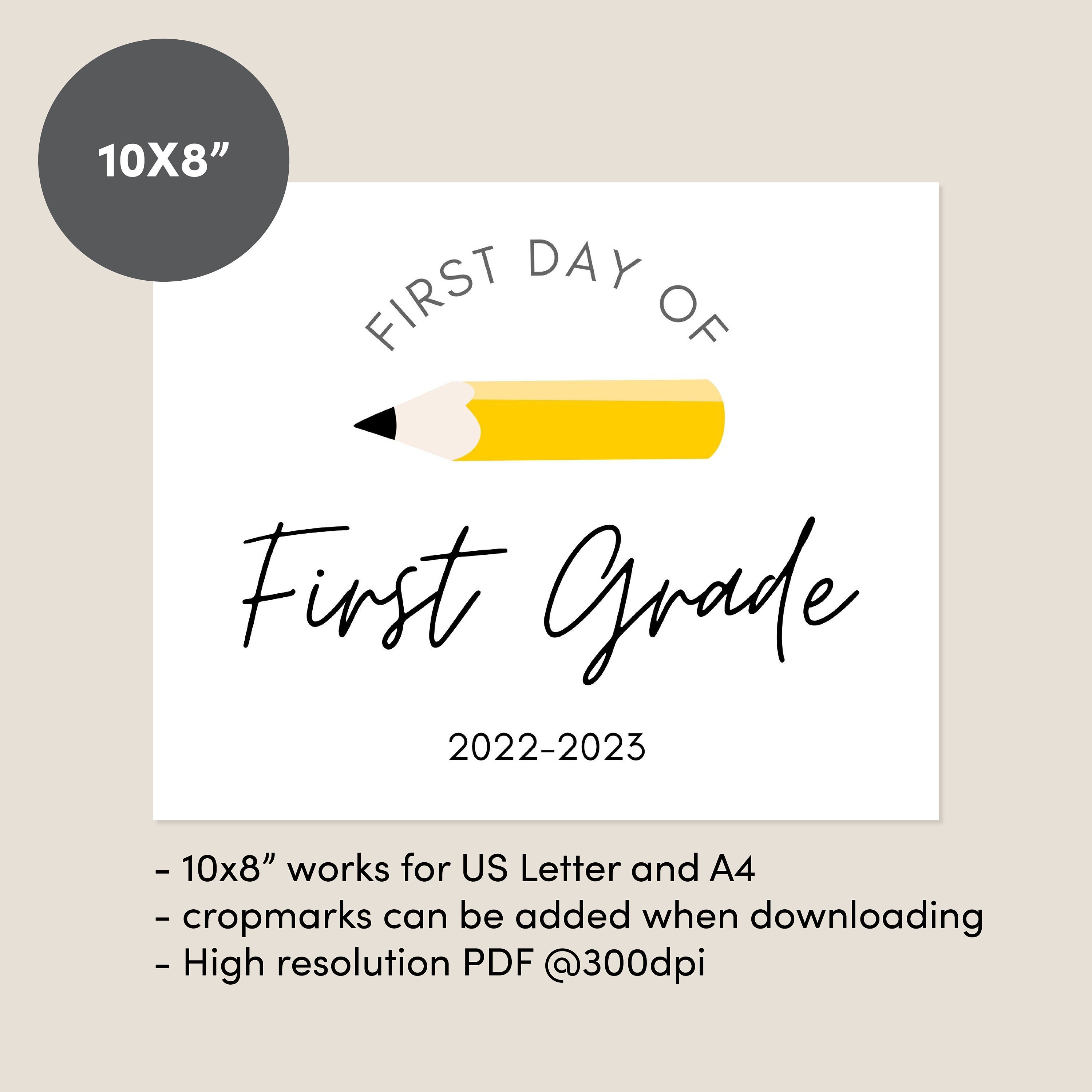 First Day School Sign Printable Kids Editable First Last Day School ...