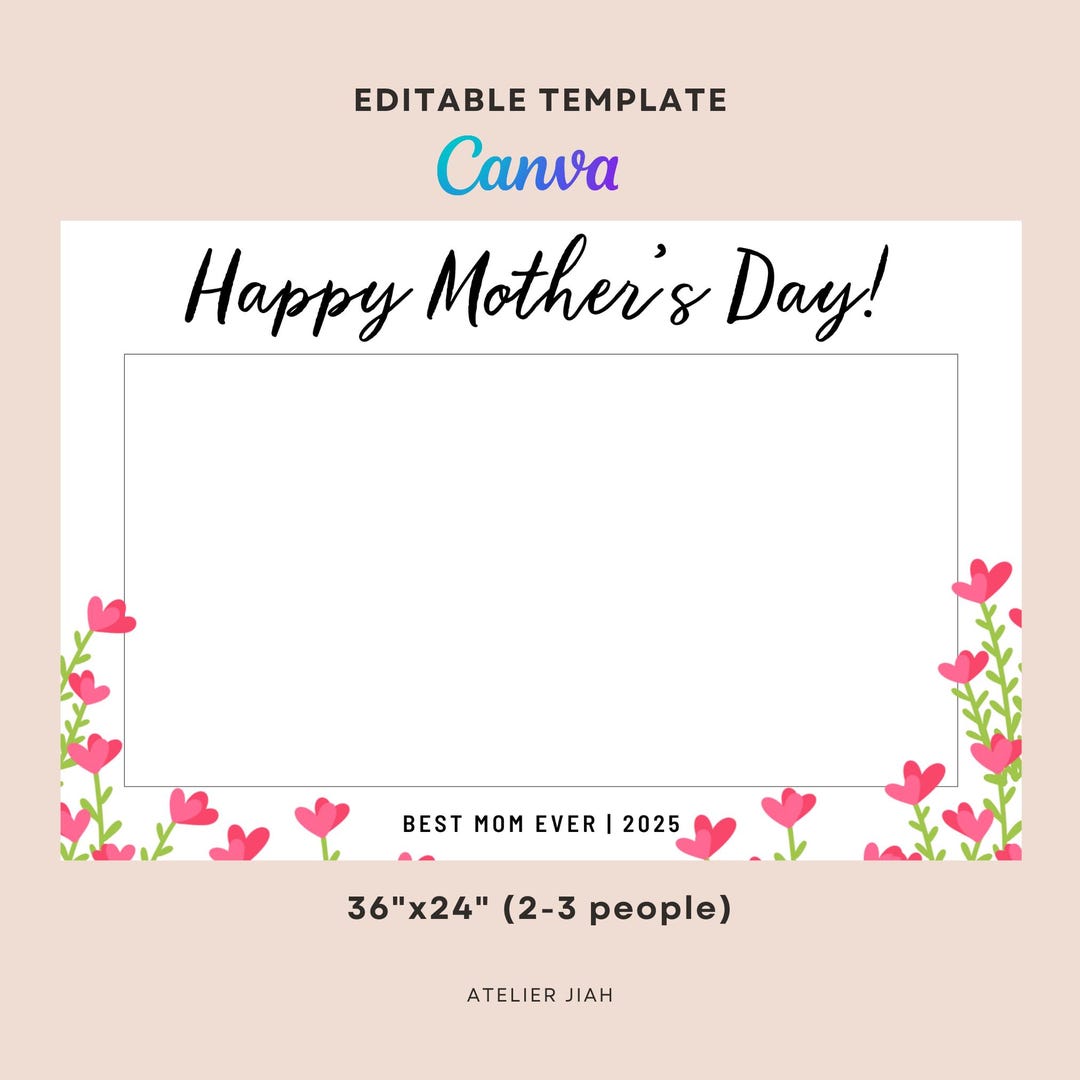 EDITABLE Selfie Photo Prop Frame DIY Printable Photo Booth Prop Mothers ...