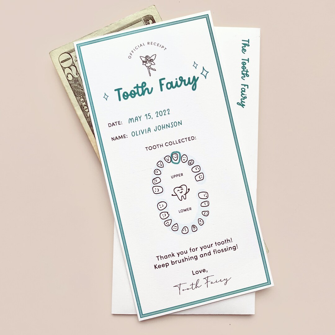 Tooth Fairy Receipt Printable Lost Tooth Report Tooth Fairy Certificate ...