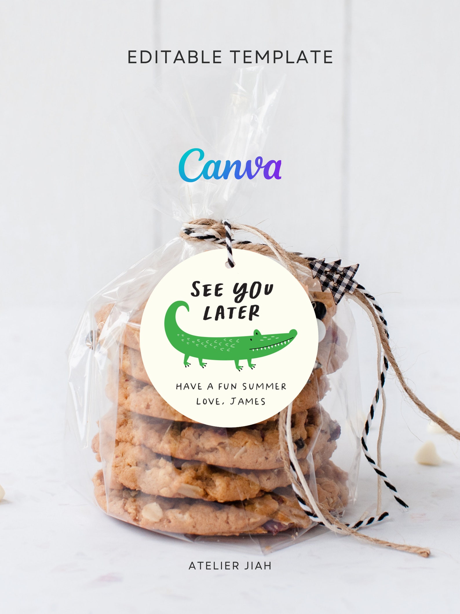 Editable Alligator Favor Tags: End of School Year Cookie Labels (DIY ...