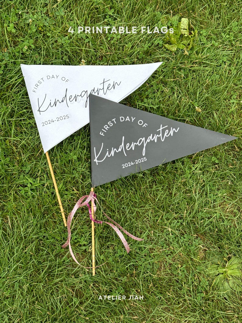 PRINTABLE First Day of School Flag Kids Custom First Last Day of School ...