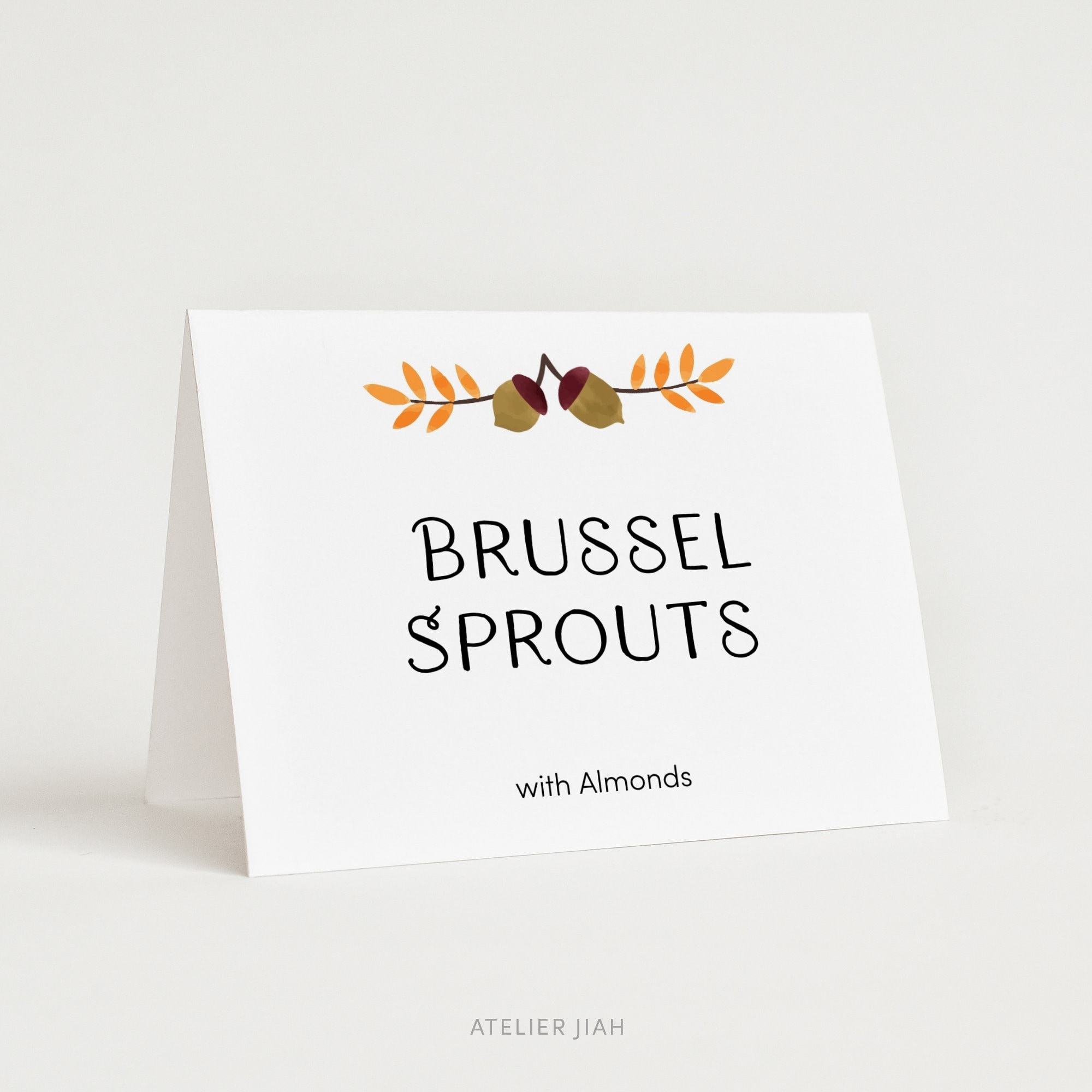 Fall Food Label Buffet Card Thanksgiving Dinner Autumn Event Food Tent ...